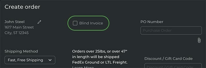 Do you offer blind invoices? - SendCutSend