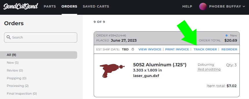 What is my order status? - SendCutSend