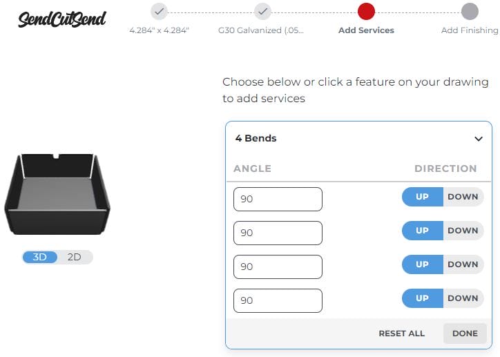 How to configure bends for my STEP file? - SendCutSend