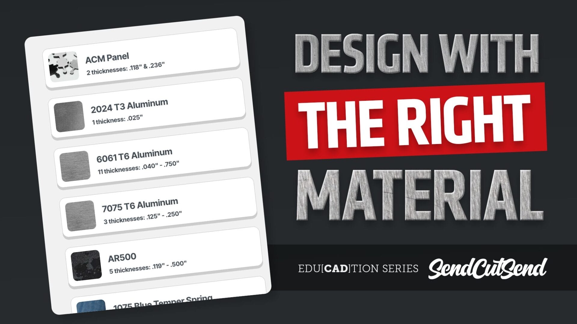 How to Choose the Right Material for Your Design | SendCutSend